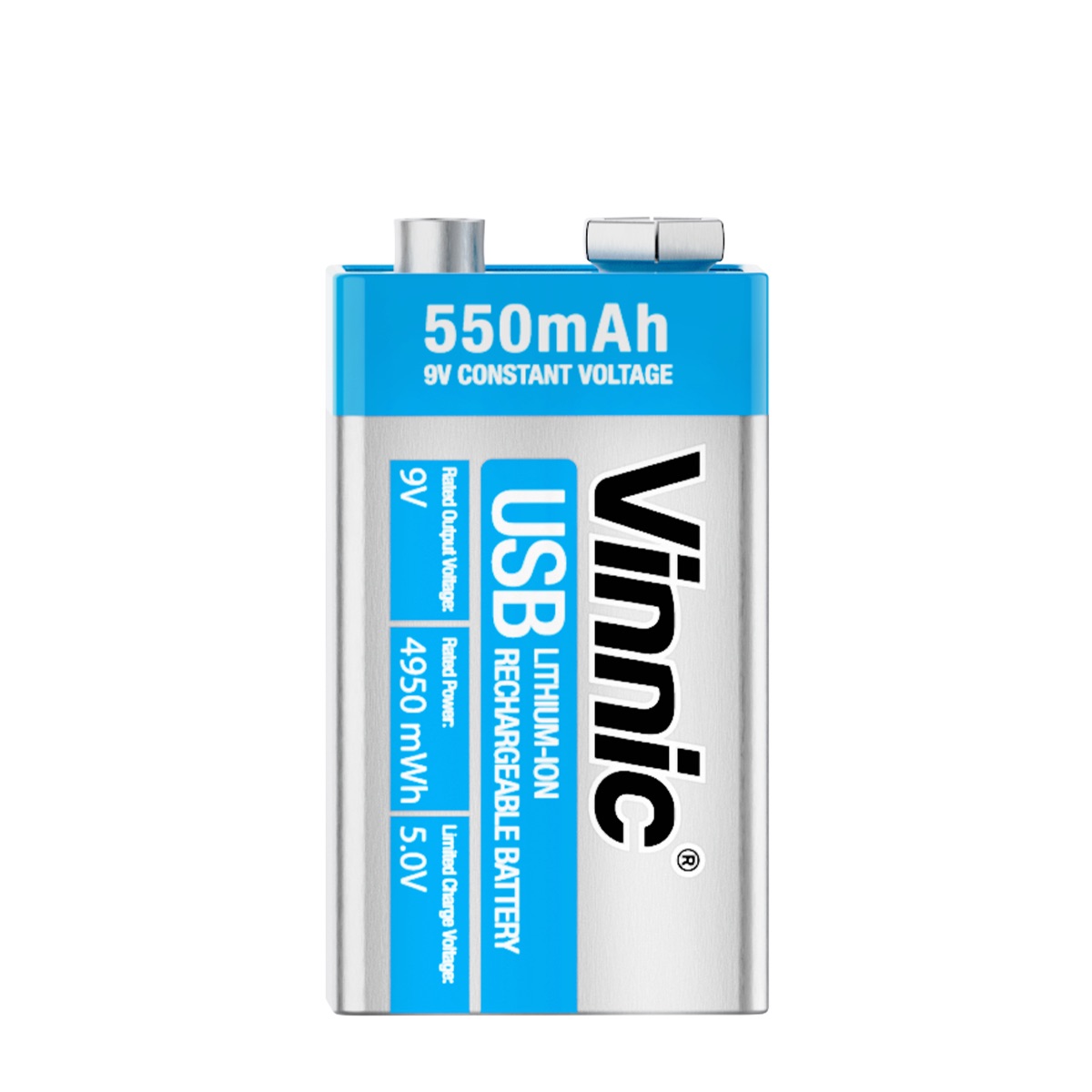 USB Lithium-Ion charging battery Vinnic (9V – 550mAh) - SuperV Battery
